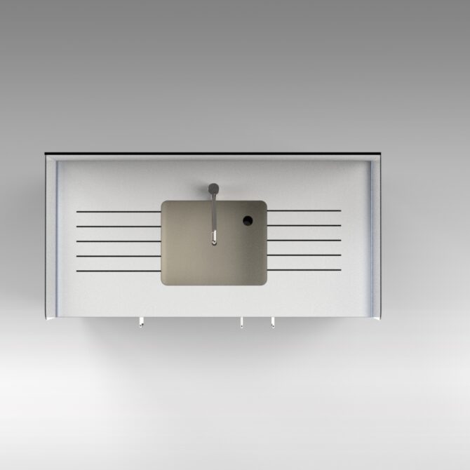 Island HPL Sink with cabinet and enclosed bin - Kemmlit