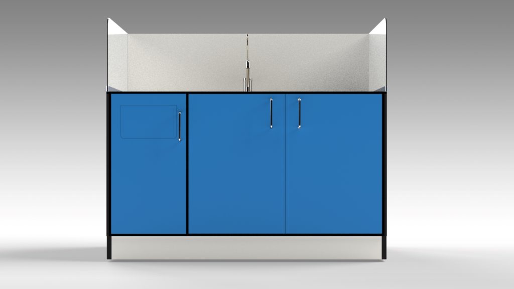 Island HPL Sink with cabinet and enclosed bin - Kemmlit